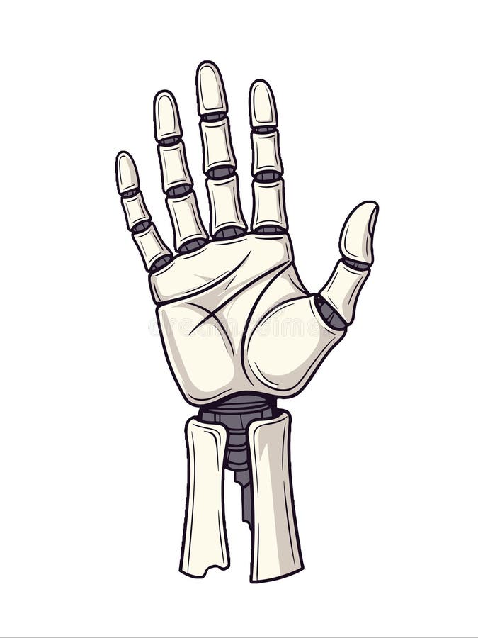 Mechanical Robotic Hand Palm Open Technology Concept Stock Vector ...
