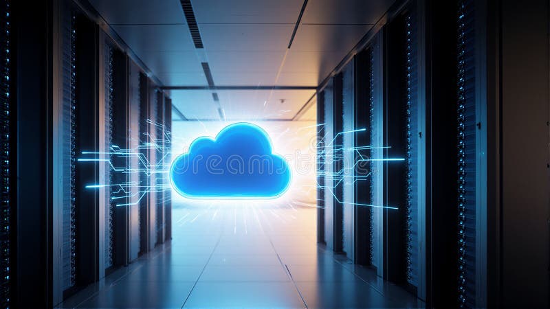 Cloud Computing Hub: the Future of Data Storage Stock Illustration - Illustration of innovation ...
