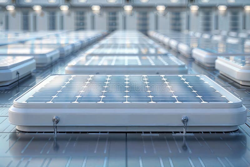 Futuristic Solar Panel Setup, Generative Ai Stock Illustration ...