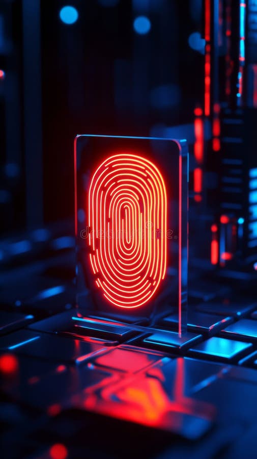 A Vibrant Digital Fingerprint Stands Tall Against a Dark Backdrop. this ...