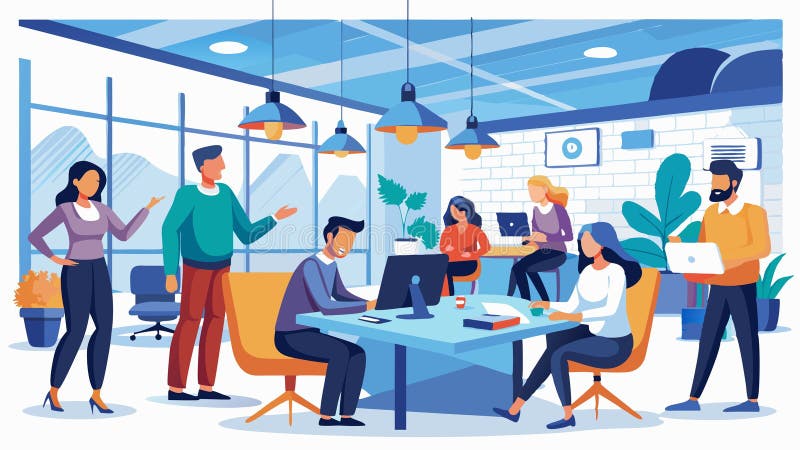 This Image Showcases a Group of Young Professionals Working ...