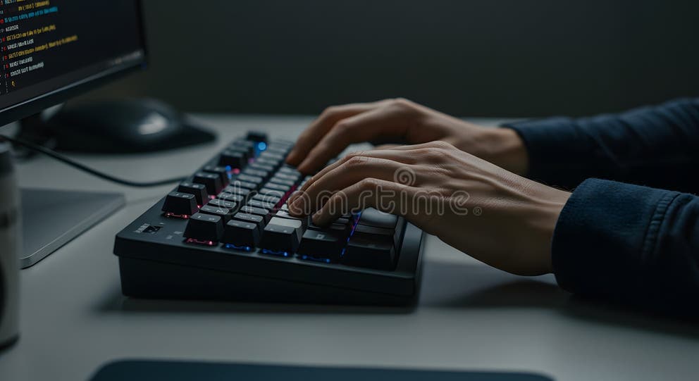 AI-Generated Code Typing stock illustration. Illustration of deep - 370916560