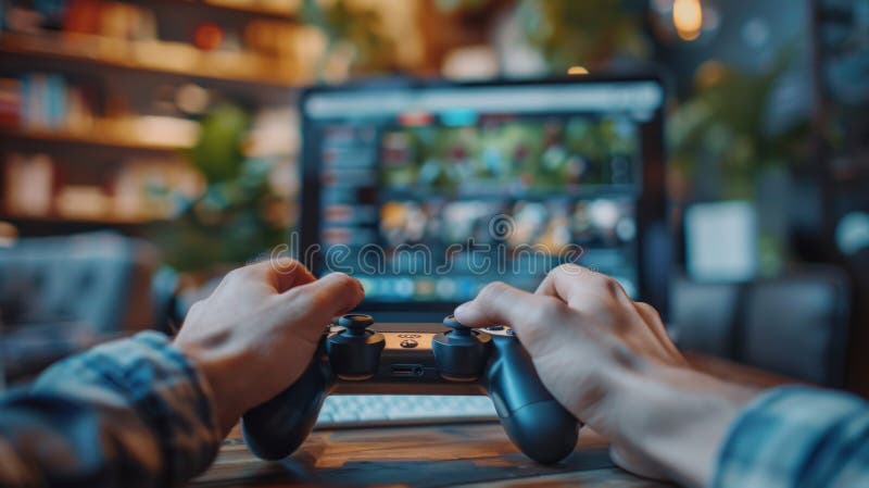 The Image Showcases Hands Grasping a Gaming Controller Closeup, Set ...
