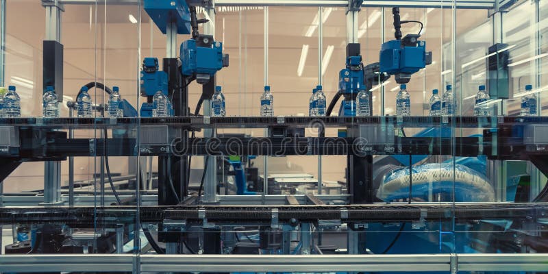 High-Precision Automated Bottling Process in a Modern Manufacturing ...