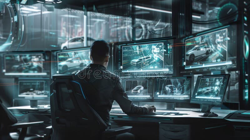 Modern Control Center Design Digital Dashboard Workstation Stock Photos ...
