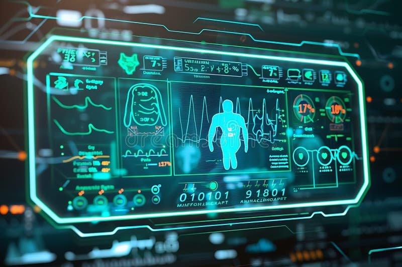 Futuristic Medical Diagnostic Interface Displaying Vital Patient Data ...