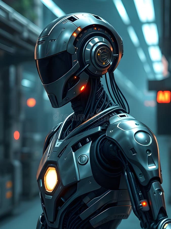 A Sleek, Enigmatic Android Stands Poised in a Futuristic Cityscape, Its ...