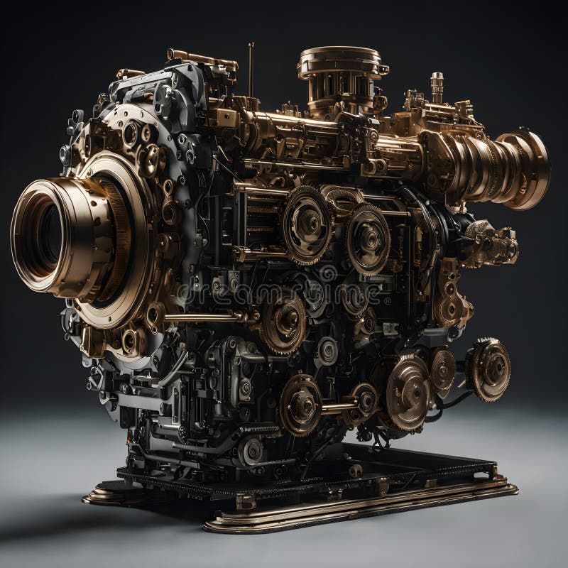 Intricate Mechanical Engine Art Stock Image - Image of shiny, assembly ...