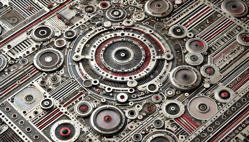 Intricate Abstract Mechanical Pattern with Gears and Cogs Stock Image ...