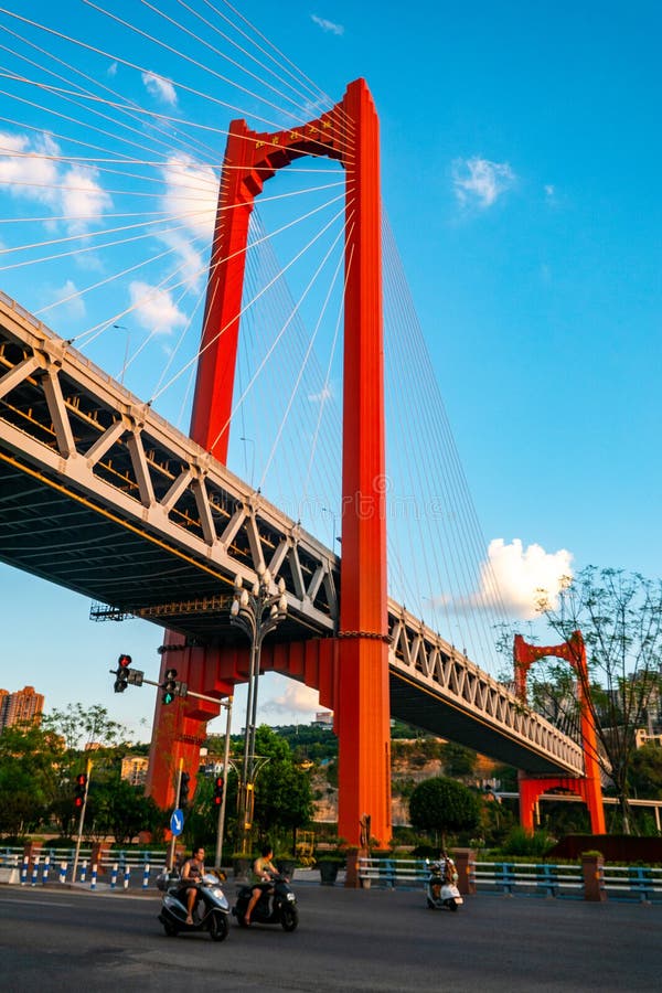 Hongyan Village Bridge Spanning the Jialing River in Chongqing ...