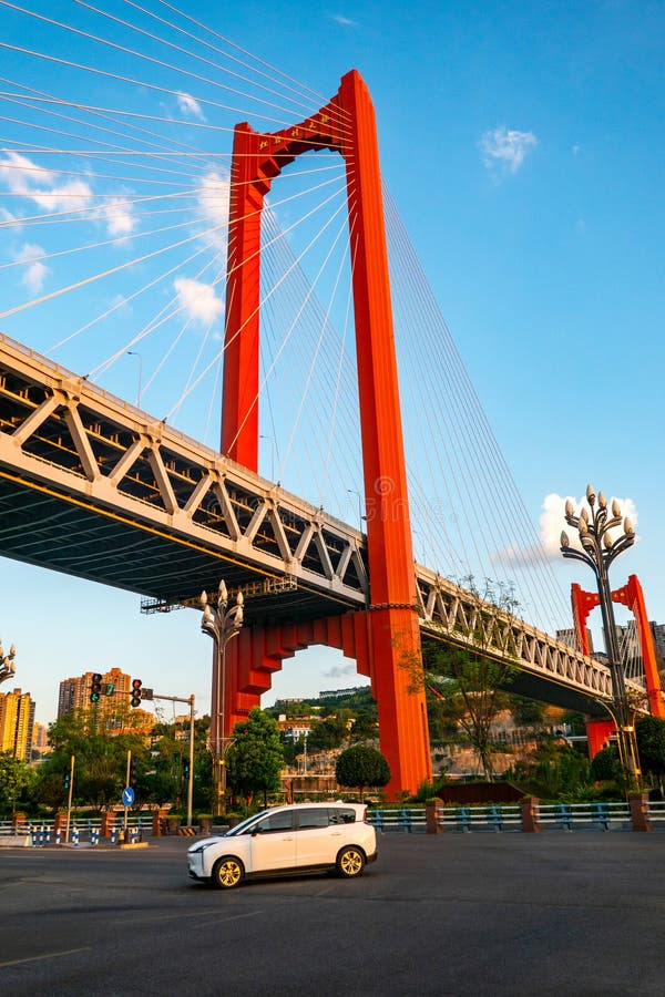 Hongyan Village Bridge Spanning the Jialing River in Chongqing ...