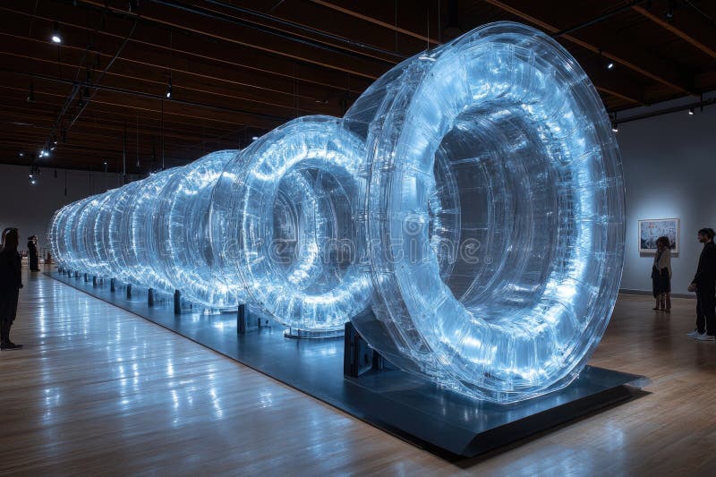 Luminescent Transparent Tubes Modern Art Installation Stock ...