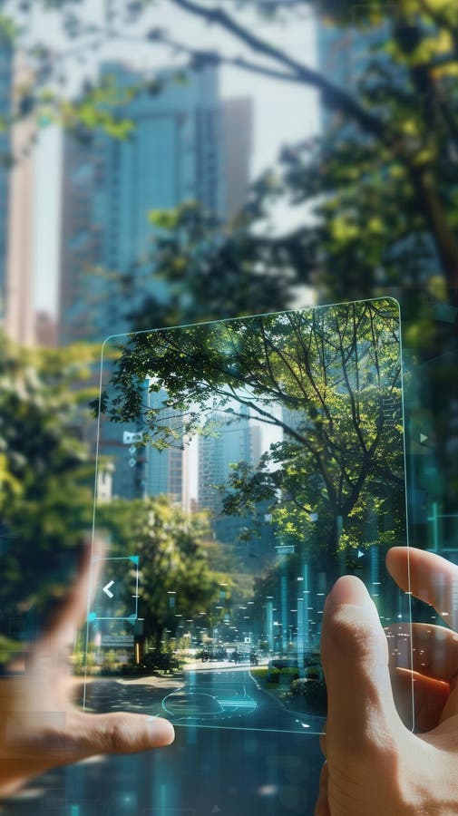 Embracing the Future. Augmented Reality Technology Concept Stock Image ...