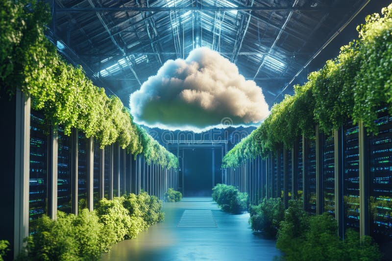 Sustainable Technology in Data Centers Stock Illustration ...