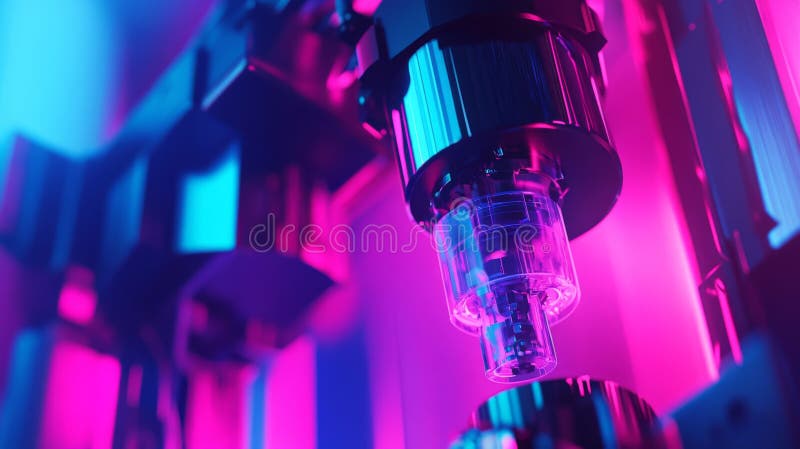 A Close Up View of a Futuristic Machine in Vibrant Colors. the ...