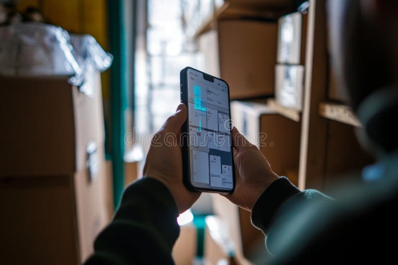 A Person Checks Inventory on Their Smartphone while Surrounded by ...
