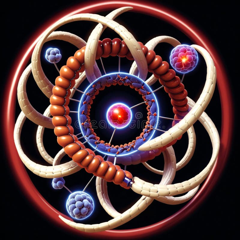 Atomic Structure in Vibrant Detail Stock Photo - Image of model ...