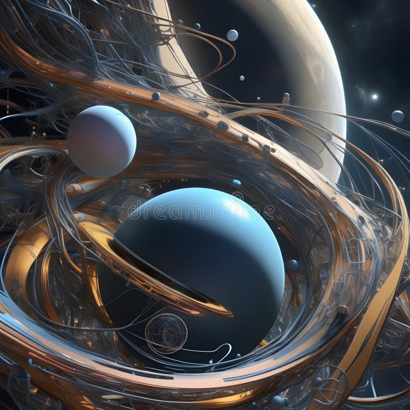 Futuristic Interstellar Network of Planets Stock Photo - Image of ...