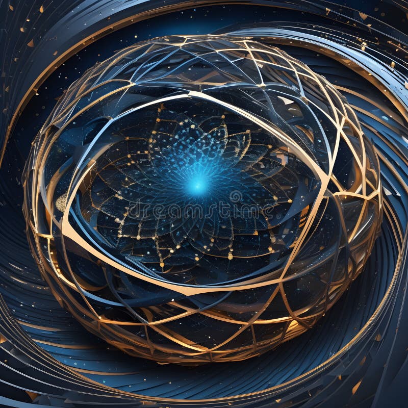 Mystical Sacred Geometry Sphere with Radiant Blue Light Stock Photo ...