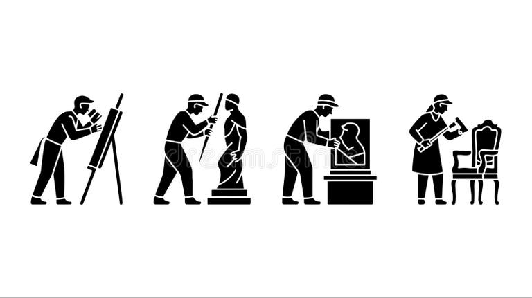 Artist Sculptor Restorer Crafting Statue Chair Maker Craftsmanships ...