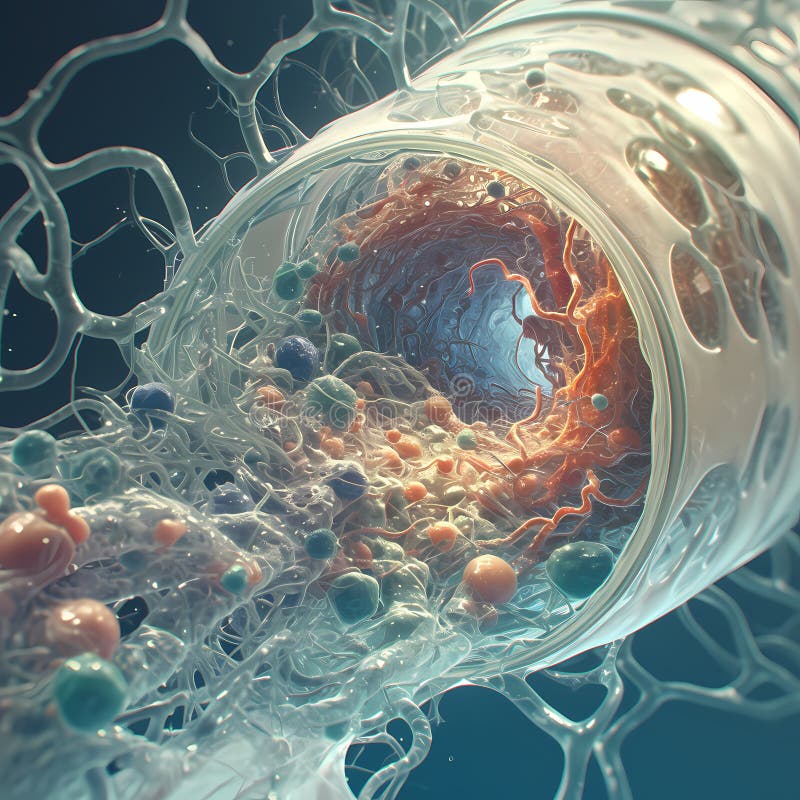 Brain Cell Neurons with Microscopic Details Stock Illustration ...