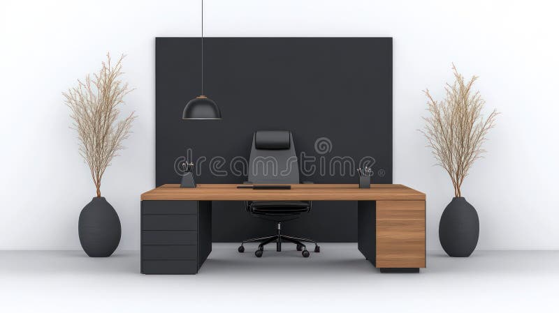 Isolated Office Workstation Desk for Productive Work Environment Stock ...