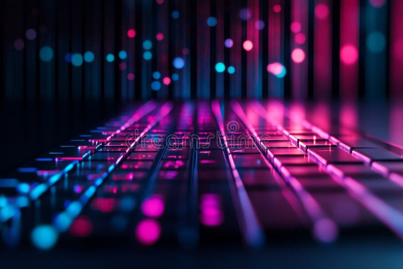 A Vibrant Close-up of a Keyboard Lit with Colorful Lights. the Modern ...