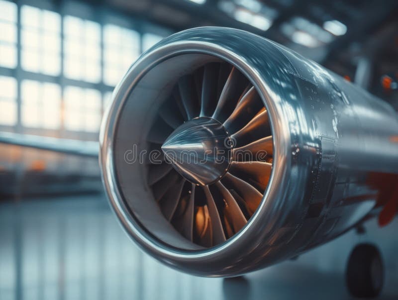 Modern Jet Engine on Display Stock Image - Image of force, travel ...