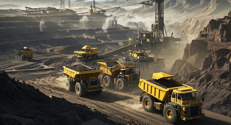 Open-Pit Mining Operation stock photo. Image of industrial - 373007476