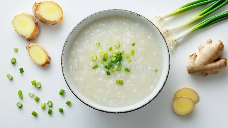 Revitalizing Chinese Congee Flat Lay Stock Illustration - Illustration ...