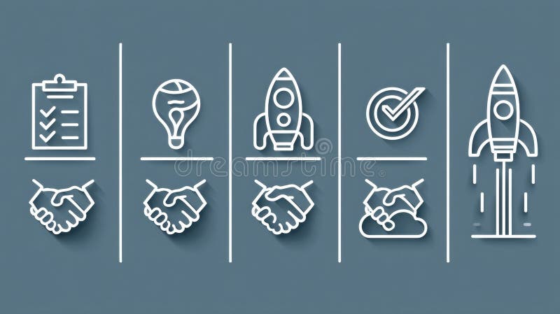 A Diverse Line of Icons Representing Intentional Steps Toward Financial ...