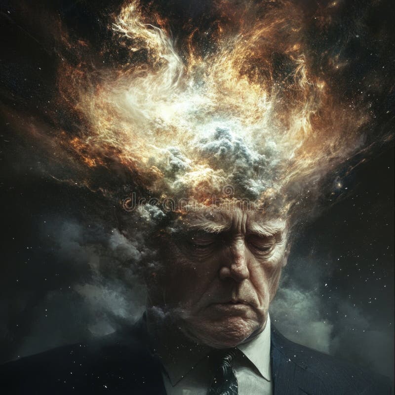 A Surreal Portrait of a Man with Cosmic Elements Exploding from His ...