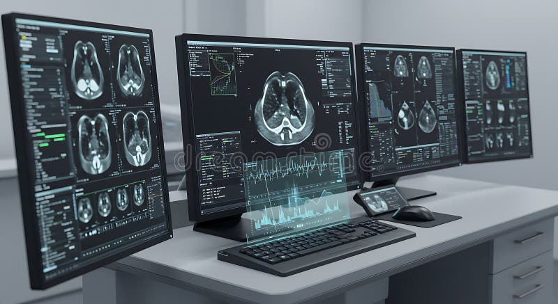 AI-Powered Medical Imaging Analysis Stock Illustration - Illustration ...