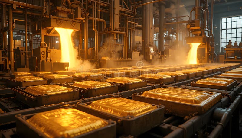 Molten Gold Casting Process Stock Illustration - Illustration of ...