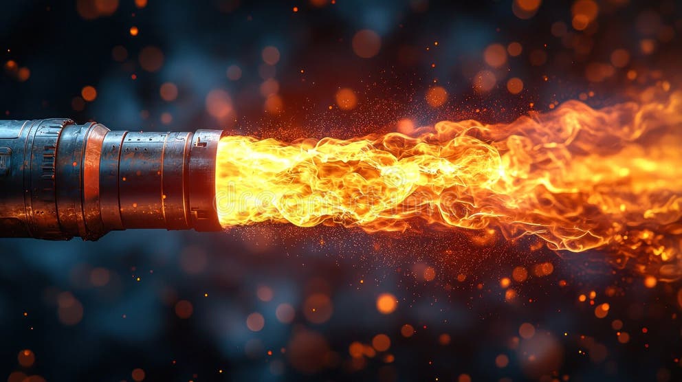 Metal Pipe Emitting Intense Flames and Sparks Stock Illustration ...