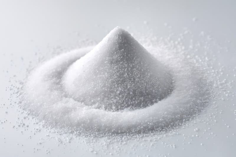 A Close-Up View of a Mound of White Granulated Sugar Stock Illustration ...
