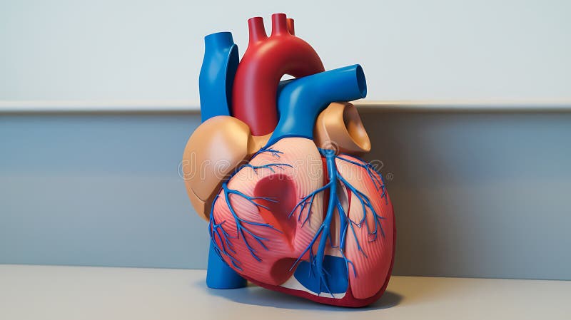 Detailed Anatomical Model of the Human Heart Stock Photo - Illustration ...