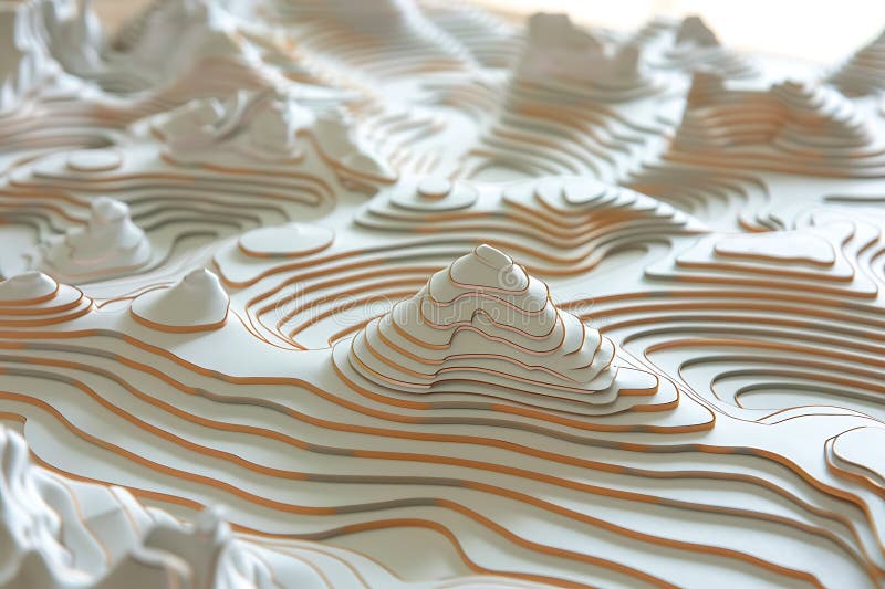 Detailed 3D Render of an Abstract Topographical Landscape Stock ...