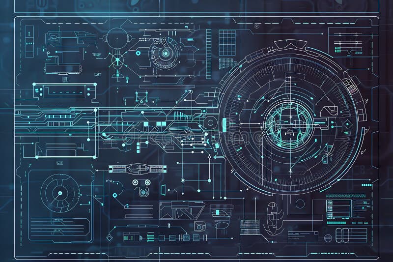 Futuristic Technological Interface Design Concept Stock Illustration ...