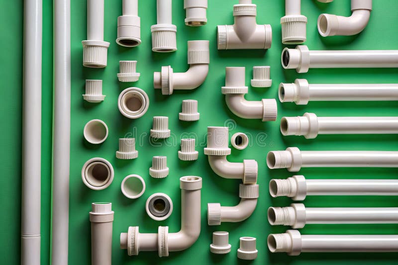 Organized PVC Piping System Connectors and Fittings Laid Out for ...
