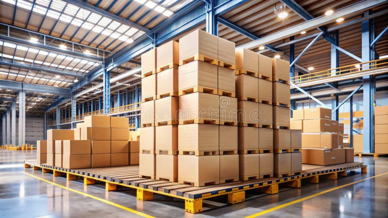Optimized Warehouse Storage: Cardboard Box Stacks for Streamlined ...