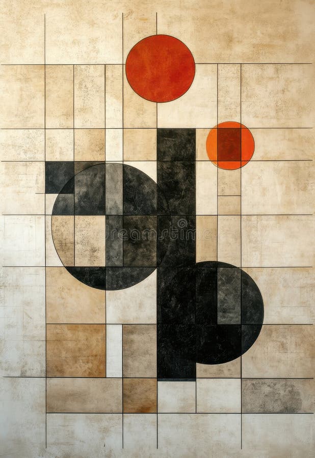 Abstract Art Composition with Geometric Shapes and Vibrant Colors Stock ...