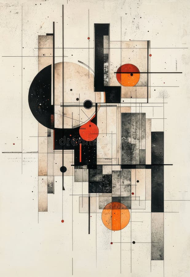 Abstract Art Composition with Geometric Shapes and Vibrant Colors Stock ...