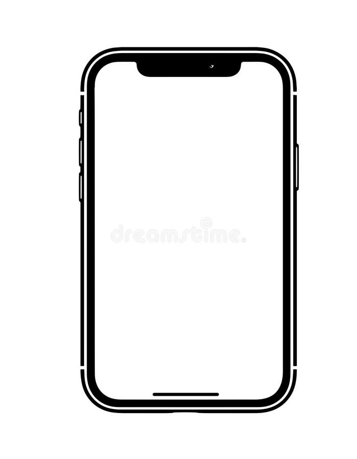 Smartphone Front View Minimal Frame Mobile Device Template Stock Image ...