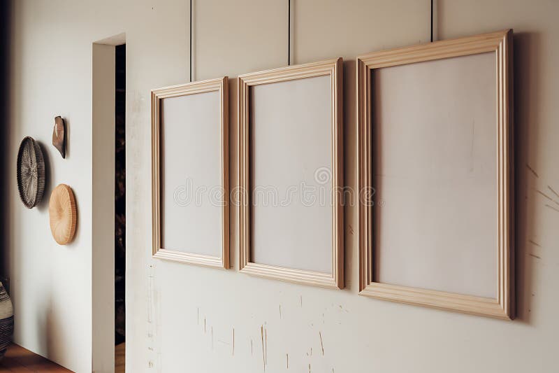 Modern Minimalist Home Decor with Empty Picture Frames Stock ...