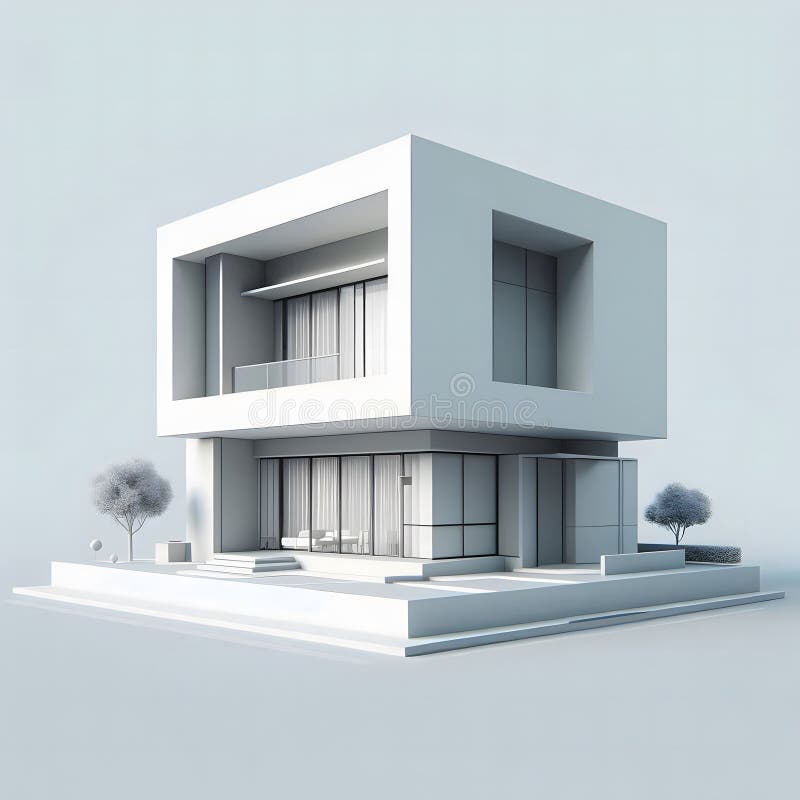 Modern Cubic House Design stock image. Image of contemporary - 385122537