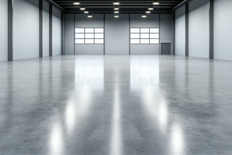 Minimalist Modern Warehouse Interior - Clean and Empty Stock ...