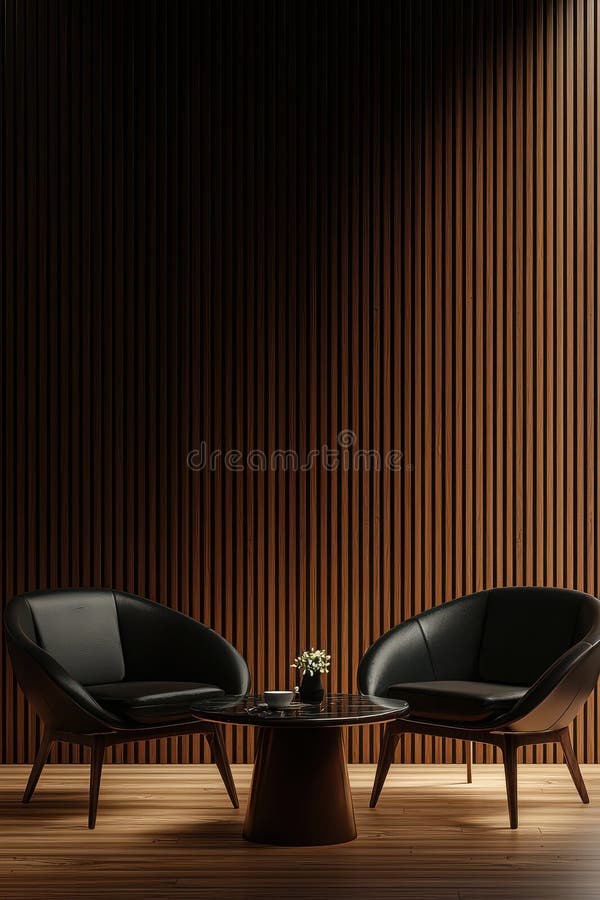 Elegant Minimalist Interview Set with Modern Design Featuring Two Black ...