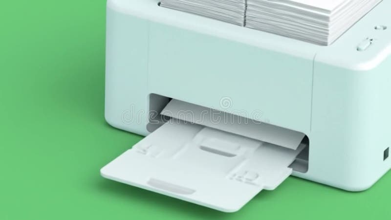 Mint Green Printer Output stock video. Video of printing - 381511293
