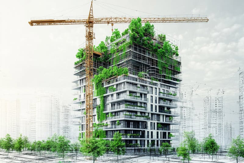 Ecofriendly Skyscraper Construction Nature Integrated Design Stock ...
